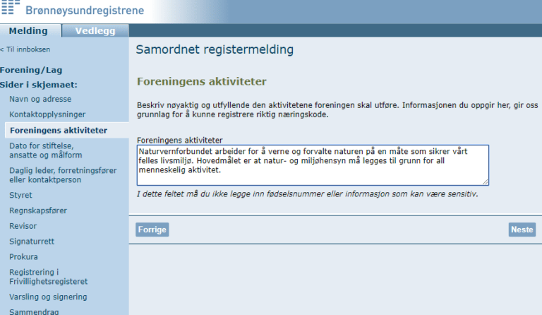Brønnøysundregistrene - Naturvernforbundet